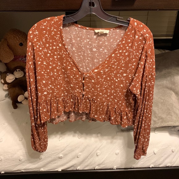 PacSun | Tops | Pacsun Cropped Blouse | Poshmark